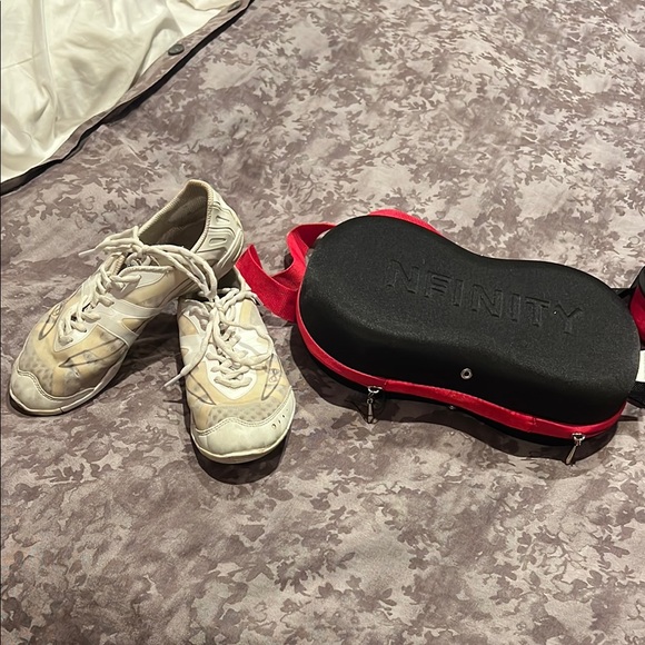 NFINITY | Shoes | Nfinity White Cheer Shoes With Black And Red Case ...